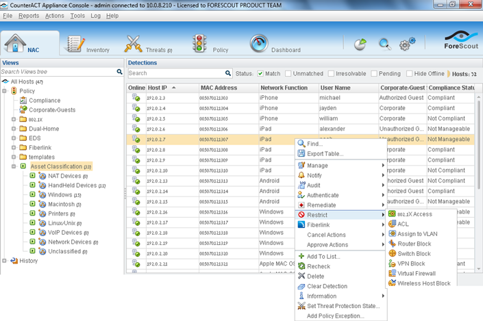 Forescout CounterACT | SBテクノロジー (SBT)